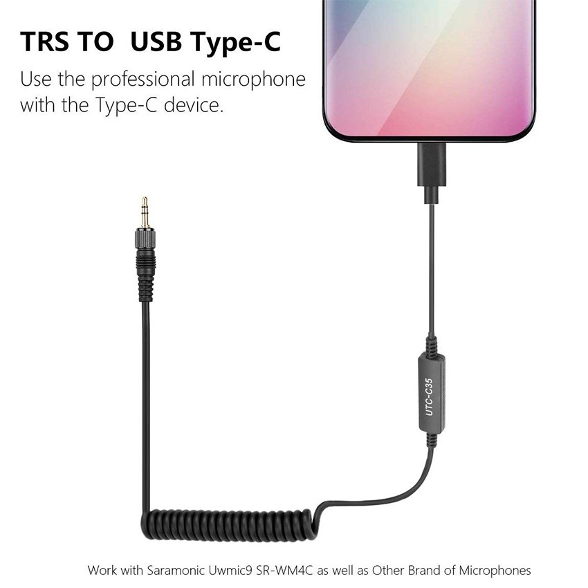 TRS TO Type-C Microphone Cable audio adapter